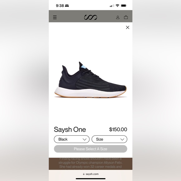 Saysh | Shoes | Saysh One Black Running Shoes | Poshmark
